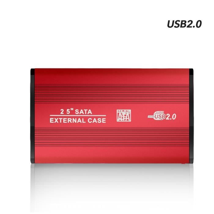 USB 2.0 Stripe Red - boîtier en aluminium pour disque dur HDD,Sata vers ...