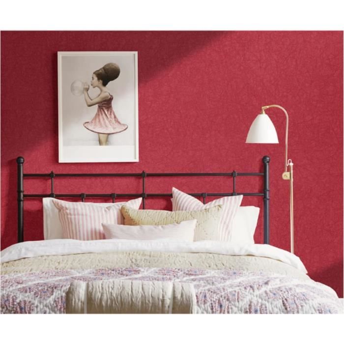 Rouge Papier Peint Intissé 3D Couleur Unie Papier Peint Minimaliste ...