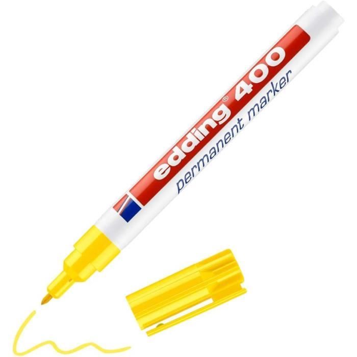 400 Marqueur Permanent - Jaune - 1 Stylo - Pointe Ronde Fine 1 Mm ...