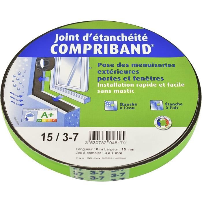 Joint Compriband 600 étanche à l'eau et à l'air de 3 à 7 mm pour portes ...