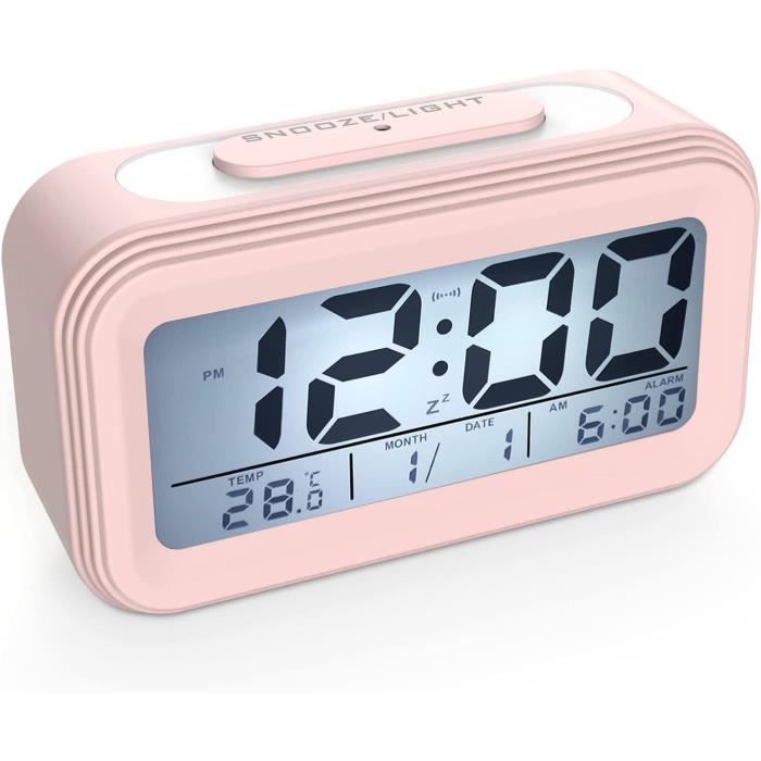 Réveil Digital Réveil Matin,Horloge Numérique Réveil à Pile Silencieux ...