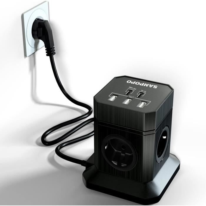 AJW-Tour multiprise parafoudre et surtension(2500W-10A) Multiprise ...