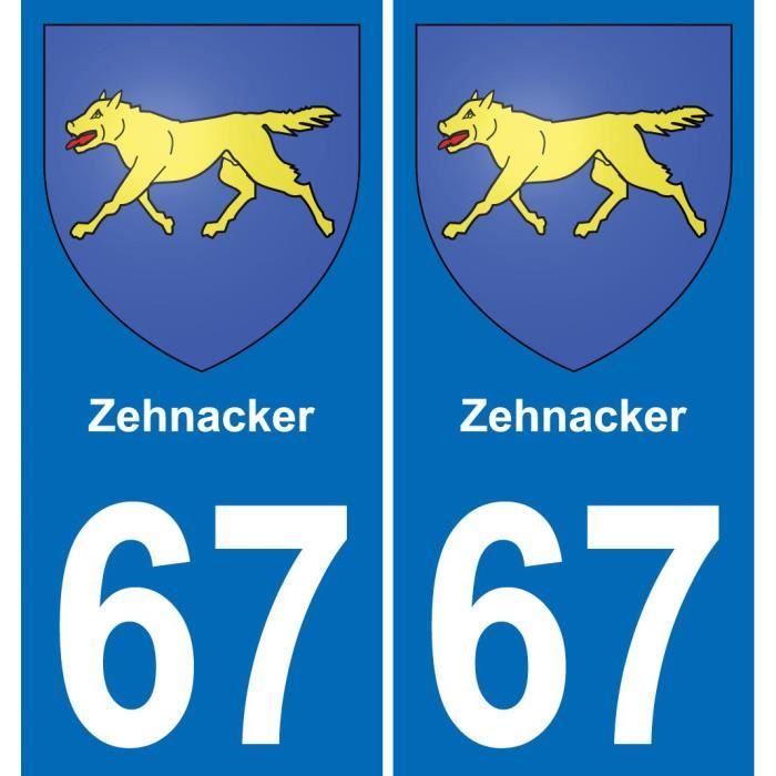 67 Zehnacker autocollant sticker plaque immatriculation auto ville ...