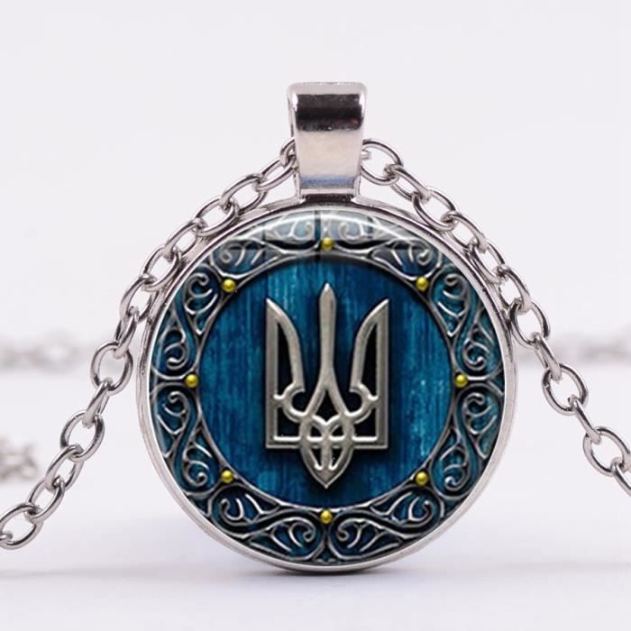 Carte collier,Ukraine Embleme Carte Drapeau Pendentif Colliers,Rune ...