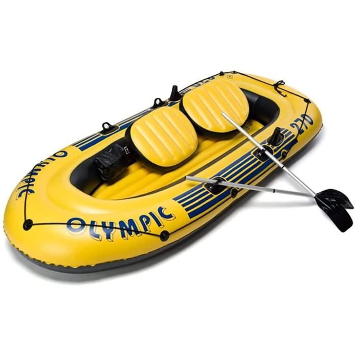 Kayak Gonflable, Bateau de Pêche Pliable de 4 Personnes avec Auvent ...