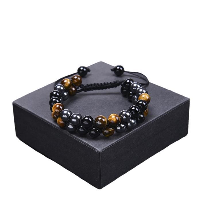 Bracelet de protection Hématite 8Mm Bracelets perles pour hommes et ...
