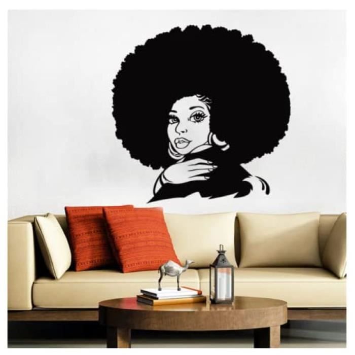 Stickers muraux DIY Mode Femme Sticker Vinyle Mural pour Coiffure ...