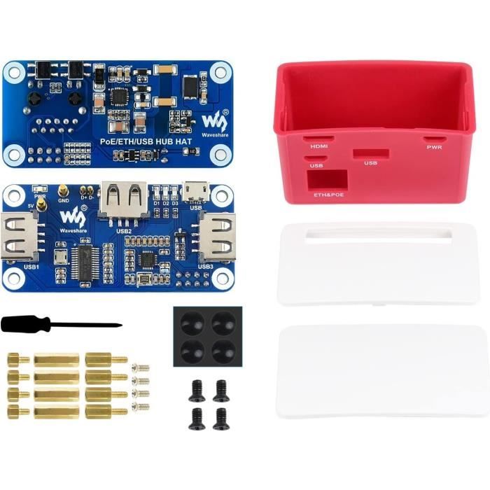 Poe Ethernet-Usb Hub Hat With Box For Raspberry Pi Zero-Zero W-2 W-Zero ...