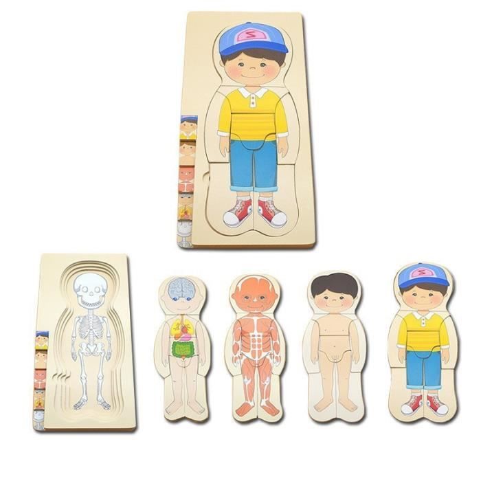 Casse-Tete E0PYR Montessori en bois multicouche garçons filles ...