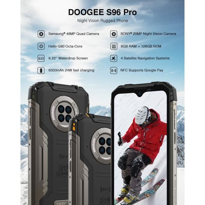 DOOGEE S96 Pro Smartphone Incassable IR Vision Nocturne,Helio G90 8Go ...