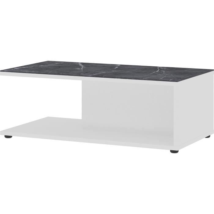 Table basse de la série Karsten, fabriqué en aggloméré blanc. Tableau ...