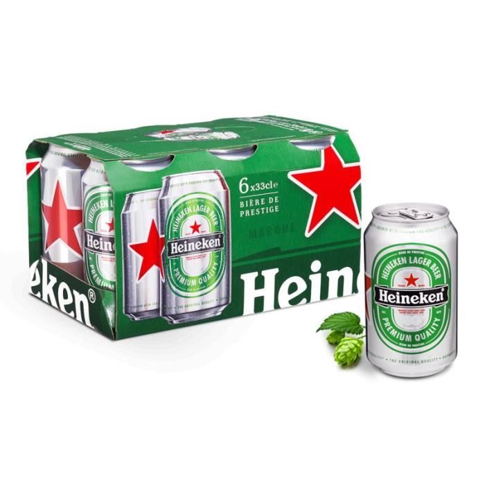 Heineken - Bière Blonde - Pack de 6 x 33 cl - La cave Cdiscount