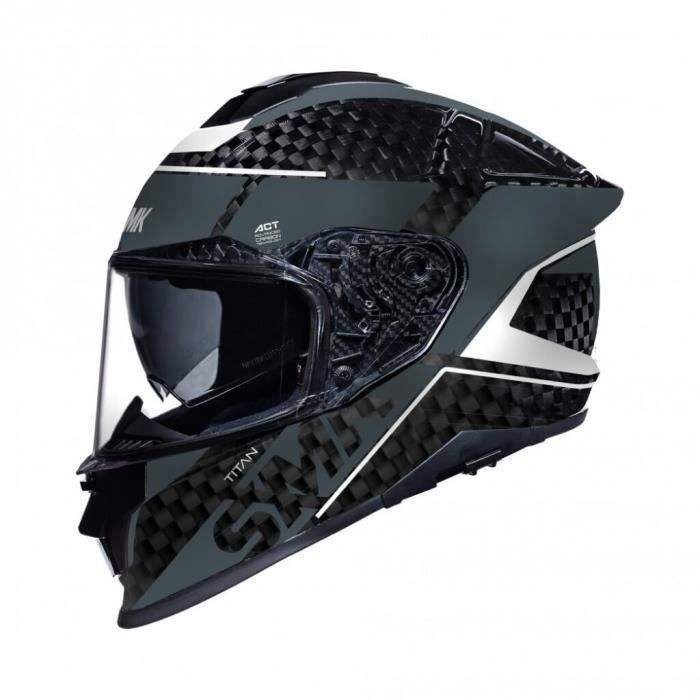 Casque moto intégral SMK titan carbon nero - blanc/gris - XS ...
