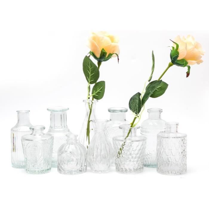 Lot De 10 Mini Vases Transparents-Décoration De Table De Printemps-Vase ...
