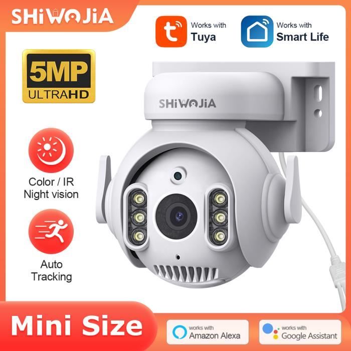 SHIWOJIA Camera Exterieur WiFi Tuya Smart Life, Camera Tuya Exterieur ...
