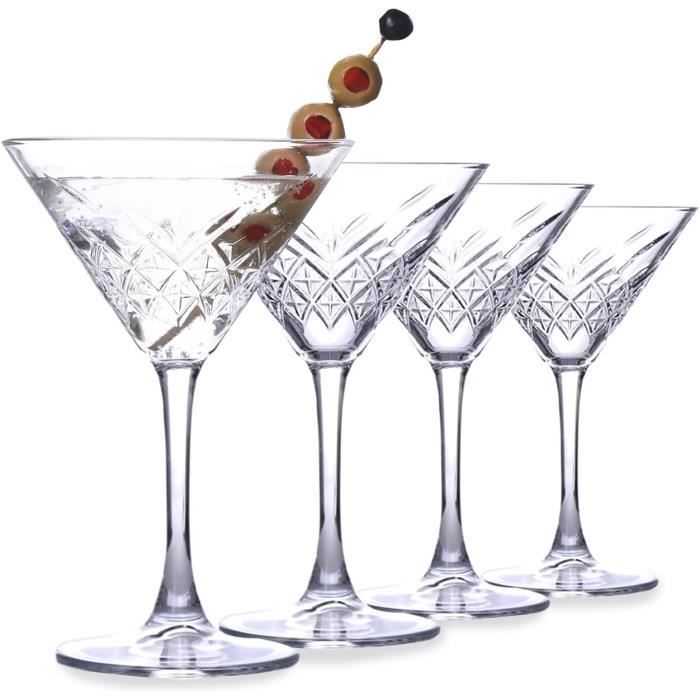 GOSOYO Lot de 4 Verres à Martini Vintage (7,7 oz-230 ml). Verres à ...