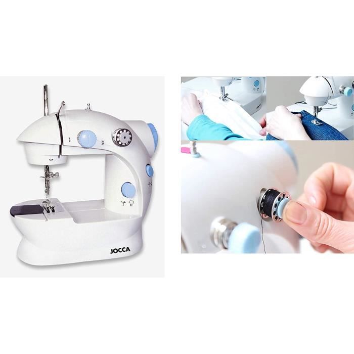 Jocca - Machine à coue légère et portable Double aiguille, aiguille de renforcement Pieds anti ...