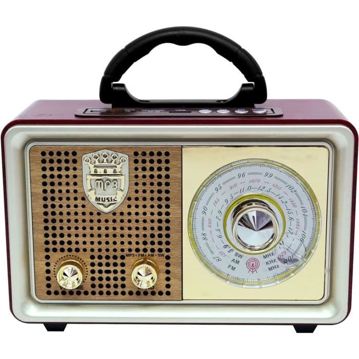 Petite Radio Rétro Vintage Bluetooth Haut-Parleur Portable Am Fm À ...