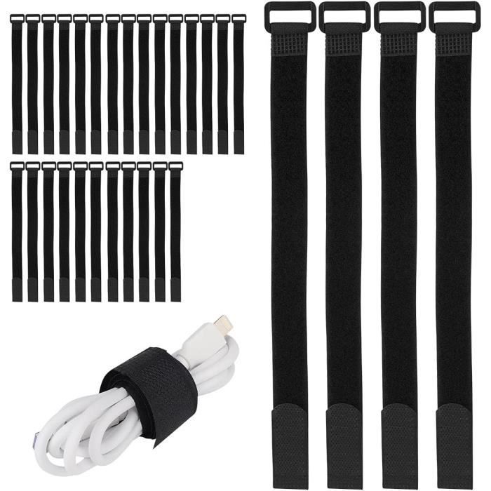 Attache Cable, 30Pcs Sangles Câble Réutilisables À Crochet Et Boucle En ...