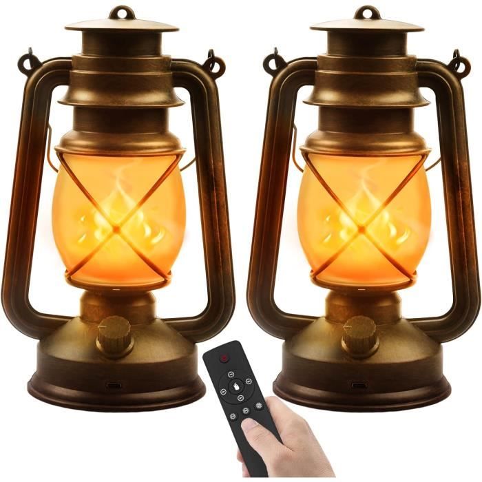 Lanterne Extérieure, 2 Pièces Lanterne Vintage Rechargeable Lanterne ...