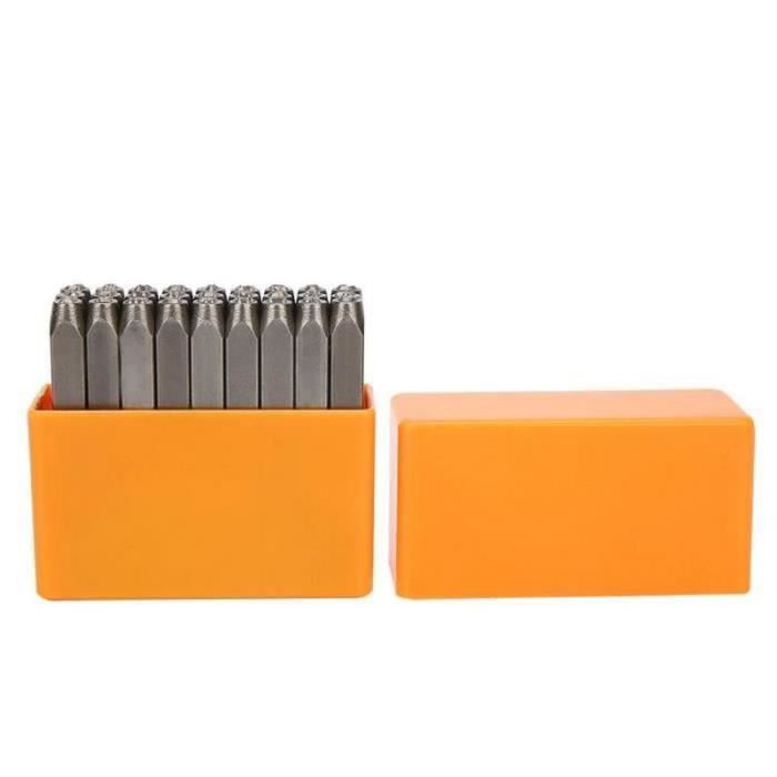 Cikonielf outil de poinçon de tampon Ensemble de poinçon de lettre ...