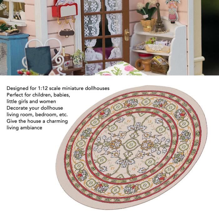 1: 12 tapis rond de maison de poupée 1: 12 Dollhouse Round Carpet 6.2in ...
