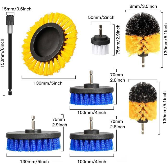 20 Pièces Brosse Rotative Perceuse Nettoyage,8 Brosse Visseuse ...