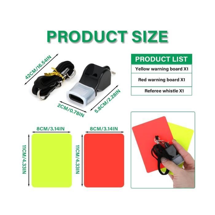 Kit d'Arbitre de Football - Carton Arbitre Set - Sifflet, Carte Jaune ...