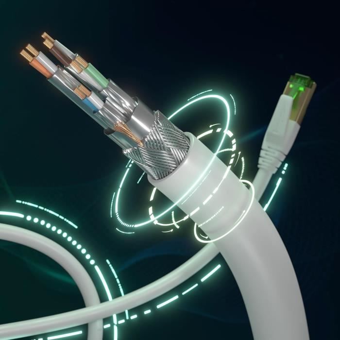 \U2013 Cable Ethernet Cat7 Avec Triple Blindage Ultra-Sécurisé, Câble ...