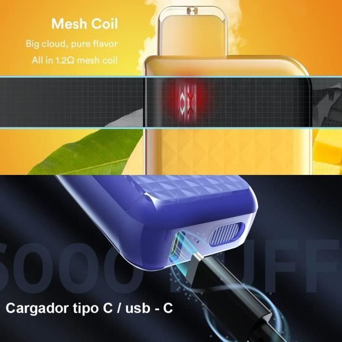 Beco Pro Cigarette Électronique 6000 Puffs Vape Avec Batterie 650 Mah ...