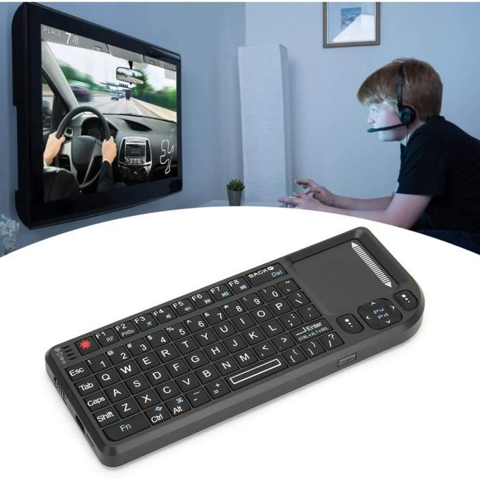 Mini Clavier Complet Sans Fil, Pavé Tactile Bouche 2,4 G Rétroéclairage ...