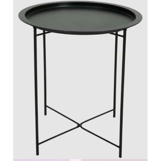 Table Basse Ronde Plateau Rond Amovible Loft Metal Pliante Dejeuner ...