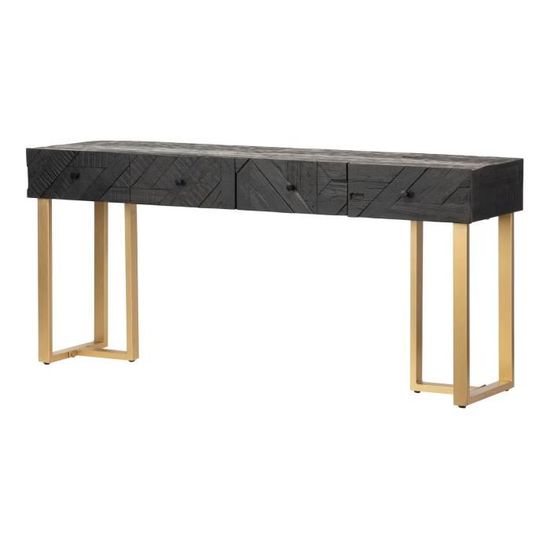 KUWAIT BOIS MÉTAL CONSOLE 180X45X80 CM - Cdiscount Maison