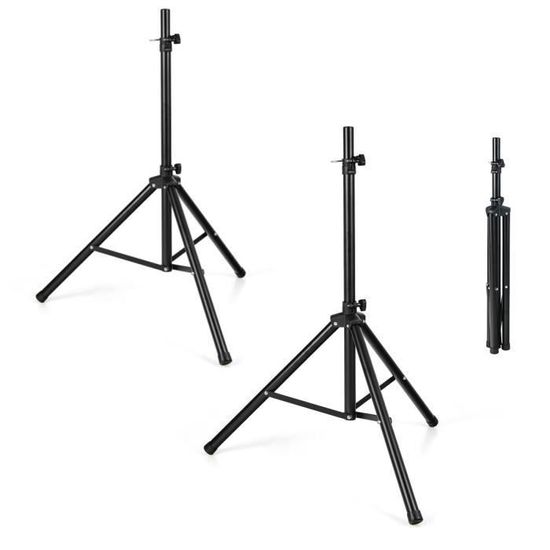 COSTWAY Lot 2 Supports pour Enceintes sono DJ Pliable Hauteur Réglable ...