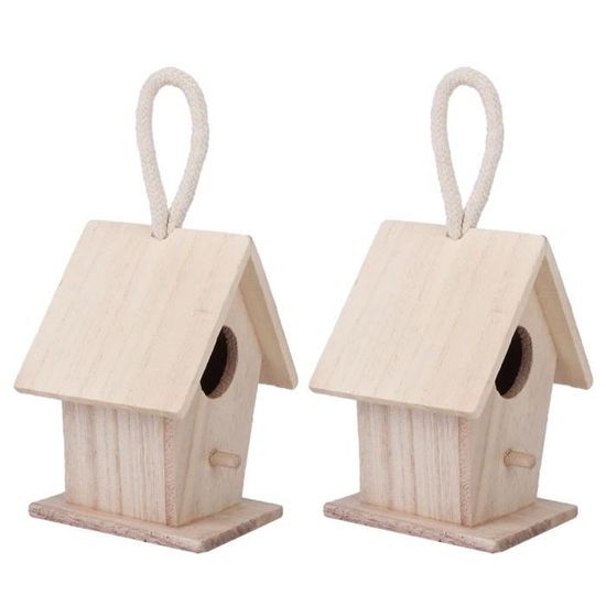 OLL nichoir extérieur 2pcs mini maison d'oiseaux en bois suspendus ...