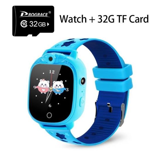Prograce montre connectée pour enfants,montre intelligente avec caméra,compte à rebours,jeu ...