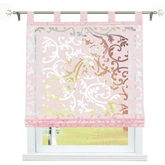 Store Bateau Dévoré Transparent Avec Passants 100 X 150 Cm Rose[J5397 ...
