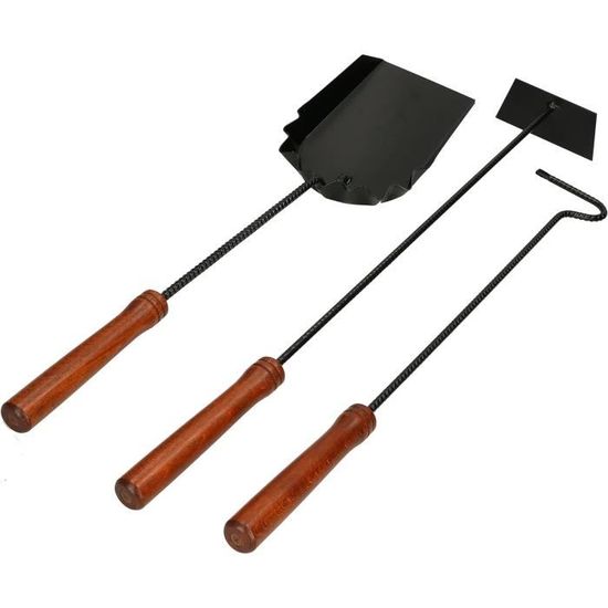 KOTARBAU Serviteur de cheminée 3 pièces avec tisonnier, balai et ...