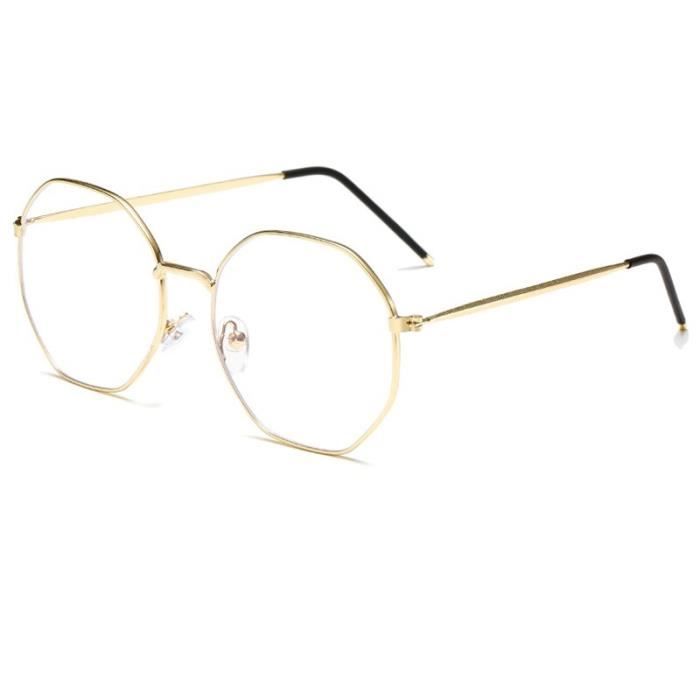 Lunettes Vintage en métal, monture polygonale irrégulière, Anti-lumière ...