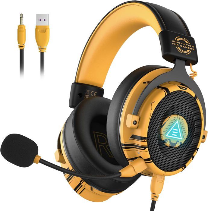 Casque Gaming, Son Surround 7.1 Casque PC Filaire avec Antibruit Micro ...
