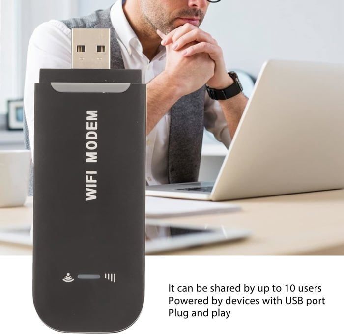 4G LTE USB WiFi Modem Hotspot Device, Mini Routeur Portable avec Fente pour Carte SIM, Routeur ...