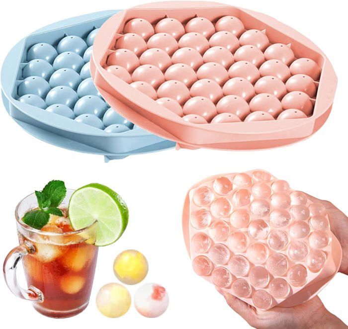 Lot de 74 mini bacs à glaçons ronds avec couvercle pour congélateur ...