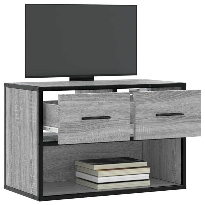 Meuble TV/Hi-Fi - mango - sonoma gris - 60x31x39,5 cm - bois d'ingénierie et métal M2307 ...