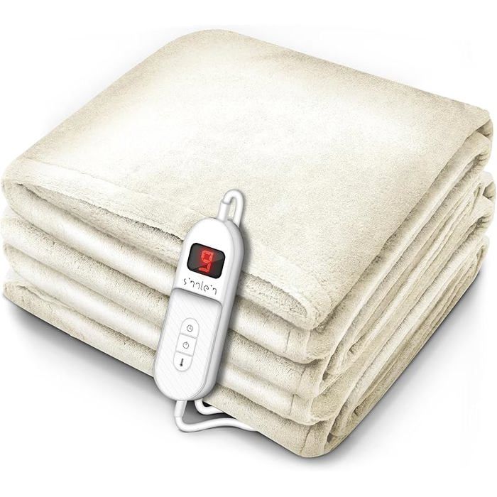 Chauffe-lit Surmatelas Chauffant | 200 x 180 cm | crème | Couverture ...