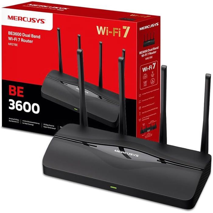 Routeur WiFi 7 BE3600 Double Bande, 2 Ports 2.5G + 2 Ports 1G MODEM ...