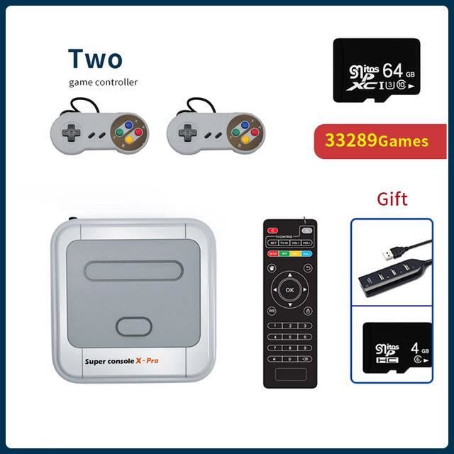 X Pro-64G-2Câblé-Super Console X PRO, 50000 jeux avec thorac2.4 G, Mini ...