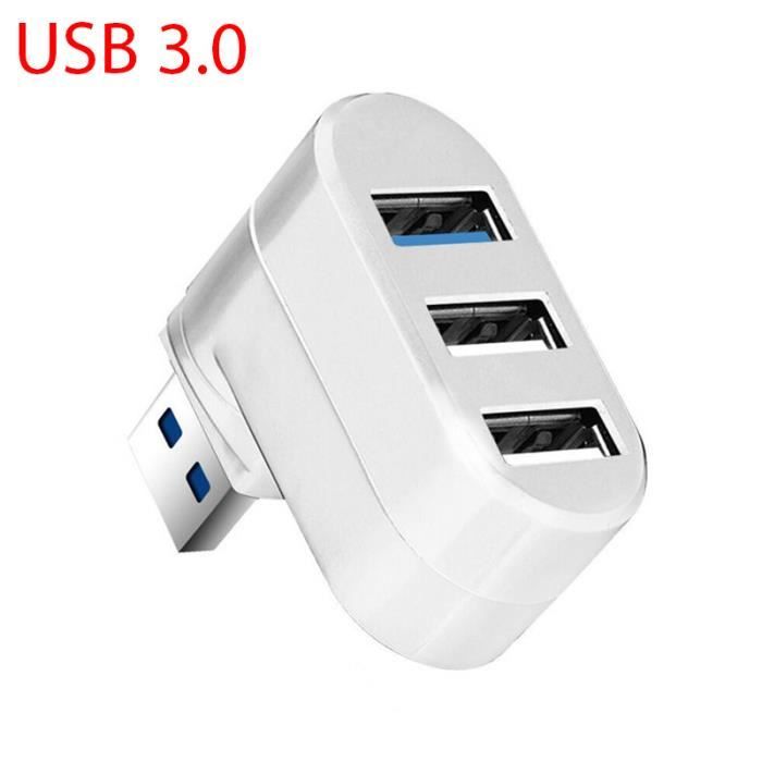 Mini répartiteur rotatif USB 3.0 à 3 Ports, adaptateur Hub pour PC ...