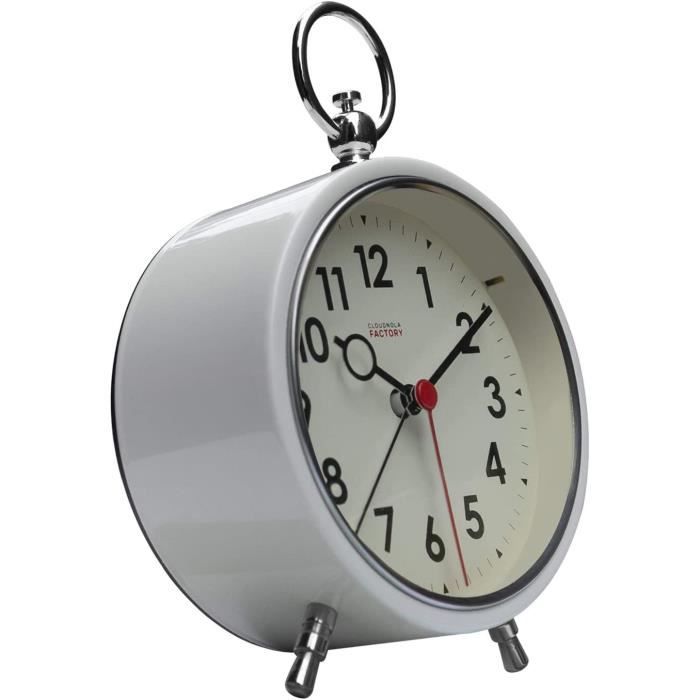 Réveil Vintage en Métal, à Aiguilles, Silencieux, Fonctionne à Pile ...