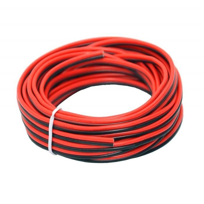Fil électrique en silicone 16 AWG 10 mètres [Noir 5 m Rouge 5 m] Ligne ...