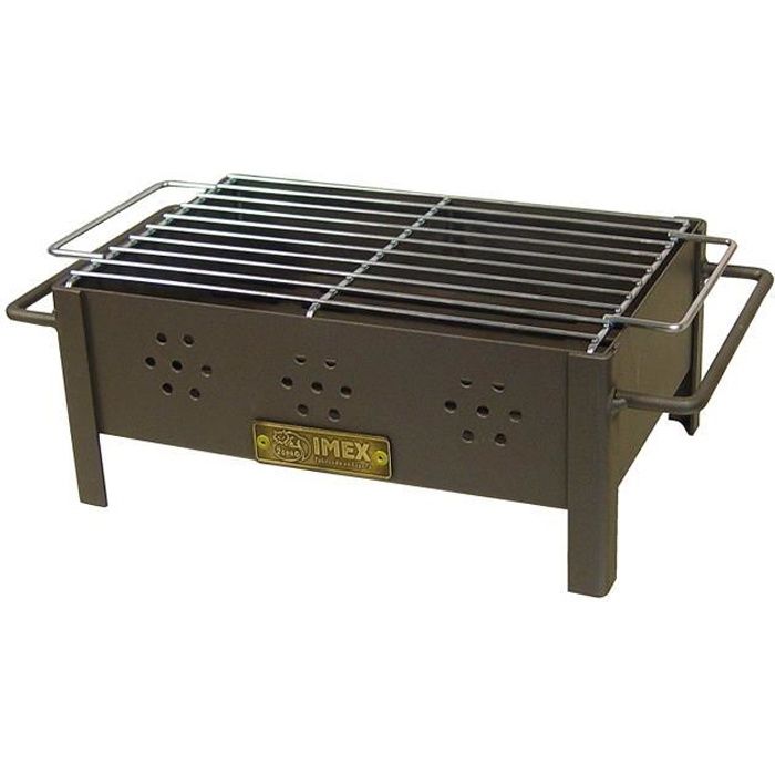 IMEX EL ZORRO Barbecue de table avec grille zinguée, noir, 31 x 21 x 14 ...
